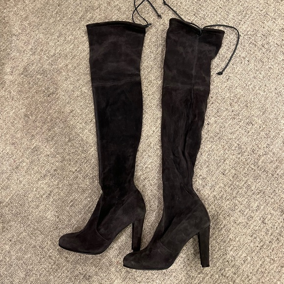 Stuart Weitzman | Shoes | Stuart Weitzman Grey Suede Thigh High Boots | Poshmark